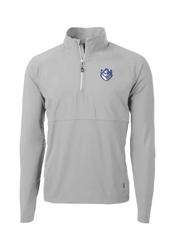 Cutter & Buck Saint Louis Billikens Adapt Eco Knit Hybrid Recycled Quarter-zip Pullover Top - Silver
