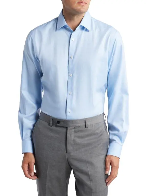Nordstrom Traditional Fit Cotton Oxford Non-iron Dress Shirt - Blue- White Royal Oxford