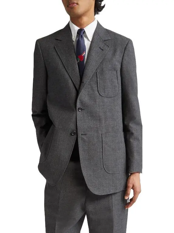 Thom Browne Virgin Wool Hopsack Sport Coat - Dark Grey