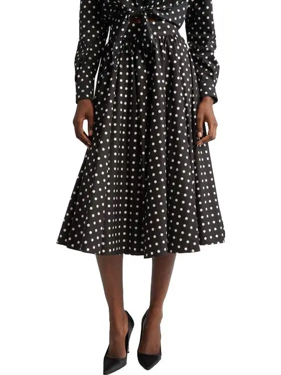 Dolce & Gabbana Polka Dot Cotton Circle Skirt - Hnzqw Pois Picc 0 8 F.nero