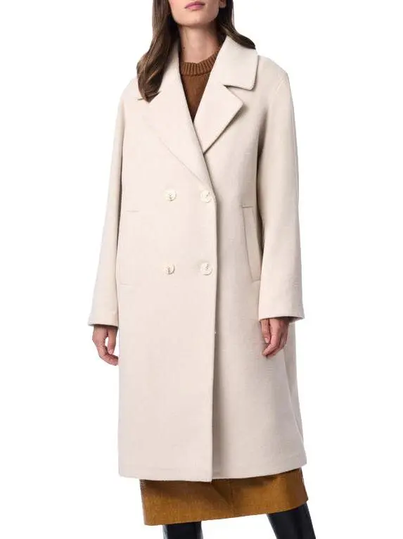 Bernardo Relaxed Double-breasted Felted Coat - Putty