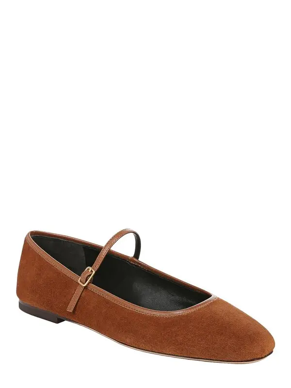Veronica Beard Ellie Mary Jane Flat - Caramel