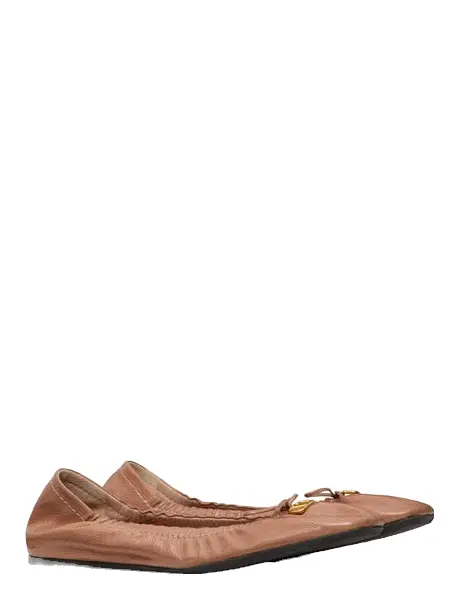 Valentino Garavani Vlogo Signature Patent Ballerina Flat - Rose Canelle