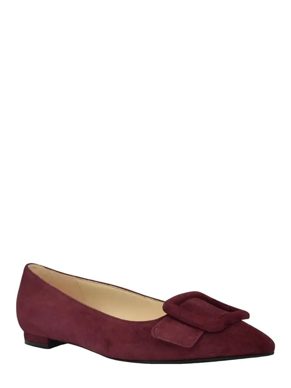 Nine West Jesike Pointed Toe Flat - Dark Red