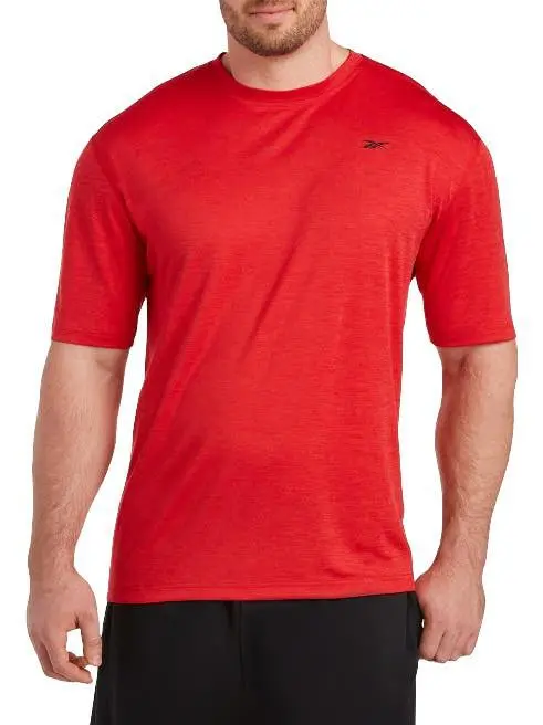 REEBOK Big & Tall Performance Mesh T-shirt - Excellent Red Heathe
