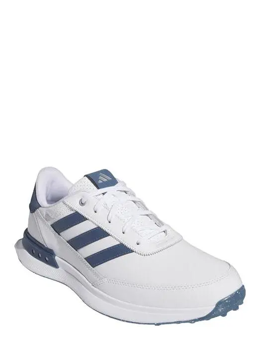 Adidas S2g 24 Waterproof Leather Spikeless Golf Shoe - White/ Navy/ Silver Met.