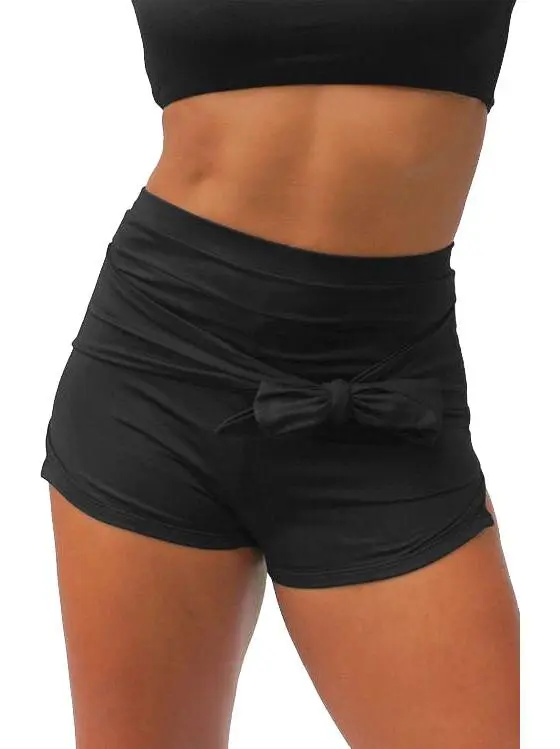 MARY MERCEDES Tie-front Swim Shorts - Black