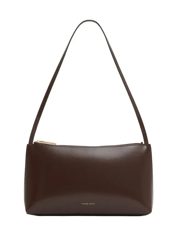 MANSUR GAVRIEL Gaia Leather Shoulder Bag - Chocolate/ Warm Grey