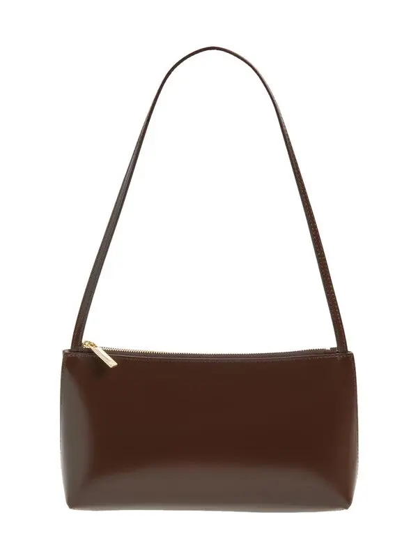 MANSUR GAVRIEL Gaia Leather Shoulder Bag - Chocolate/ Warm Grey