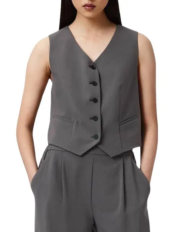 ALLSAINTS Aleida Lightweight Vest - Dark Gull Grey