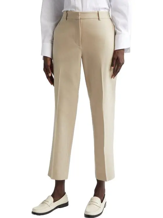 Lafayette 148 New York Clinton Stretch Wool Ankle Pants - Plaster