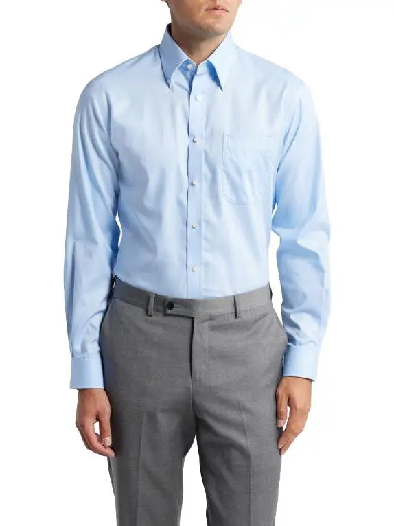 Nordstrom Traditional Fit Cotton Oxford Non-iron Dress Shirt - Blue- White Royal Oxford