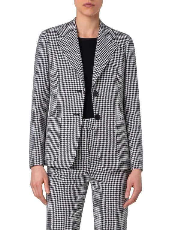 Akris Houndstooth Blazer - Black-cream