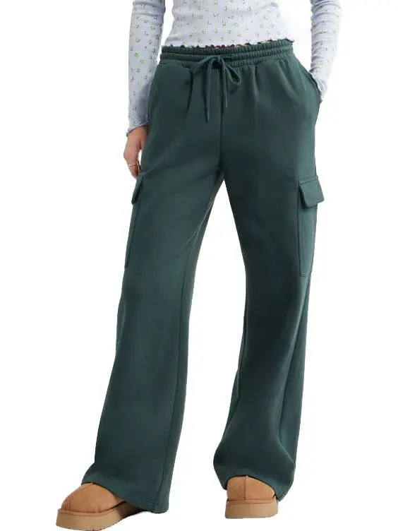 Bp. Baggy Wide-leg Cargo Sweatpants - Green Gables