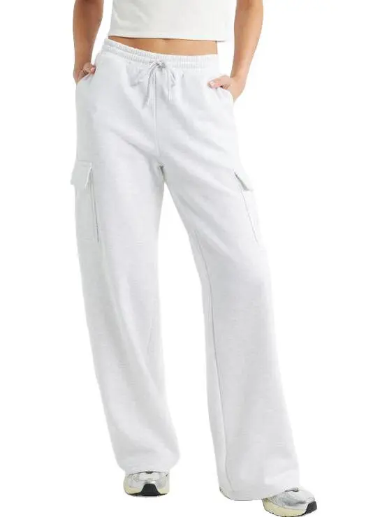 Bp. Baggy Wide-leg Cargo Sweatpants - Grey Fog Heather