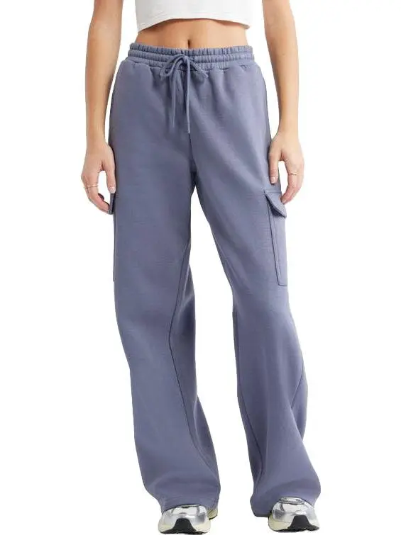Bp. Baggy Wide-leg Cargo Sweatpants - Grey Folkstone