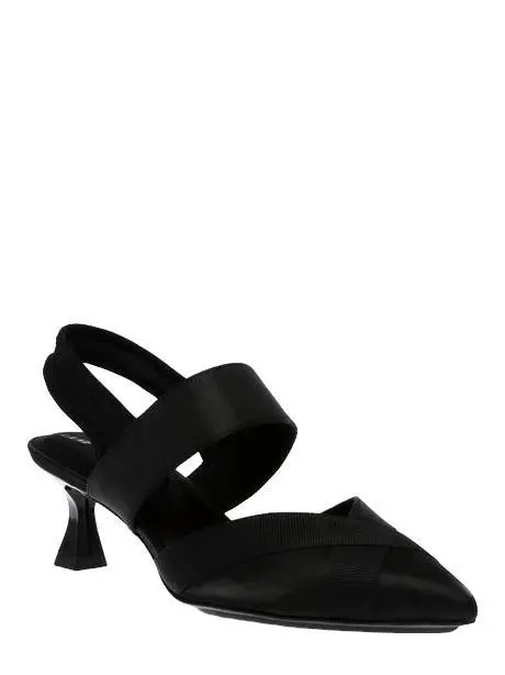 Anne Klein Ireland Kitten Heel Pumps - Black Fabric