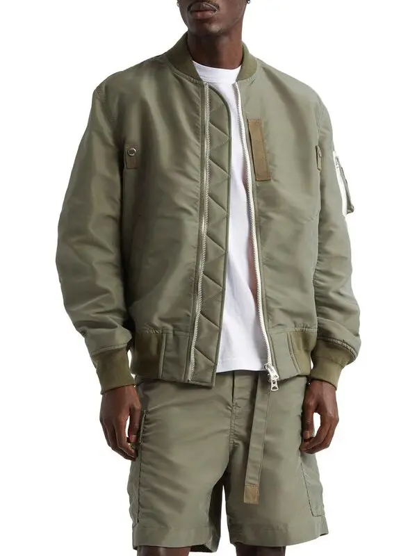 Sacai Nylon Twill Bomber Jacket - Khaki 501