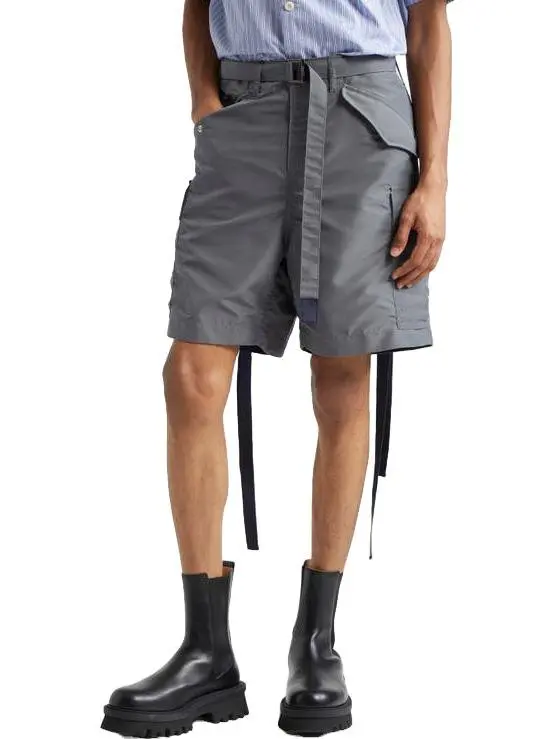 Sacai Nylon Twill Cargo Shorts - Gray