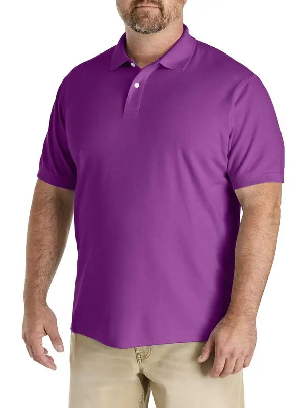 HARBOR BAY BY DXL Tall Piqué Polo Shirt - Byzantium