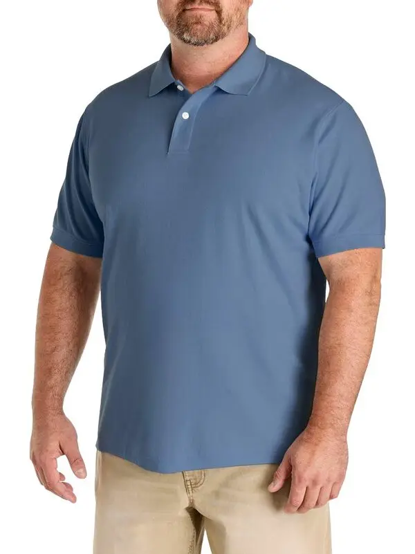 HARBOR BAY BY DXL Piqué Polo Shirt - Copen Blue