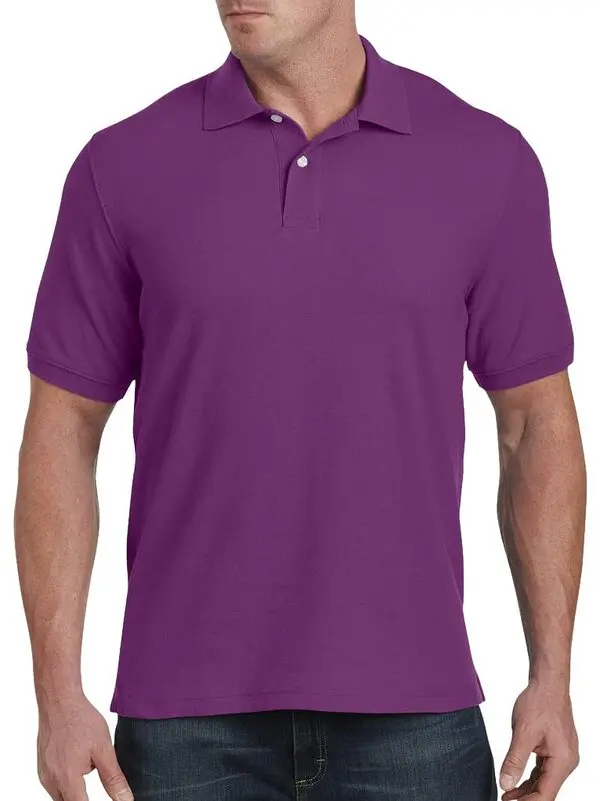 HARBOR BAY BY DXL Big & Tall Piqué Polo Shirt - Grape Juice