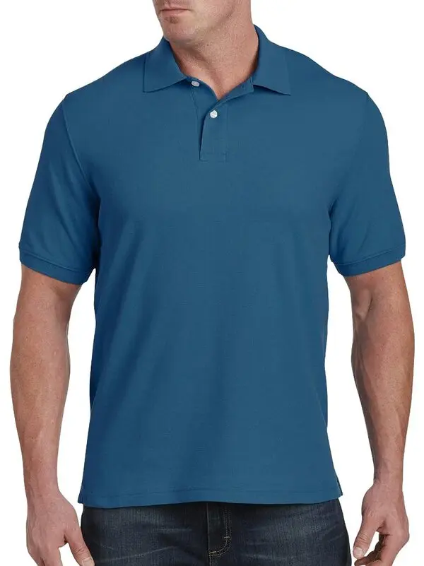 HARBOR BAY BY DXL Big & Tall Piqué Polo Shirt - Legion Blue