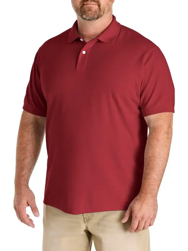 HARBOR BAY BY DXL Big & Tall Piqué Polo Shirt - Lipstick Red