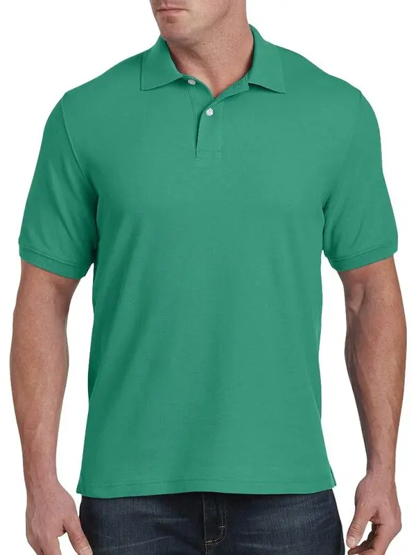 HARBOR BAY BY DXL Big & Tall Piqué Polo Shirt - Mint