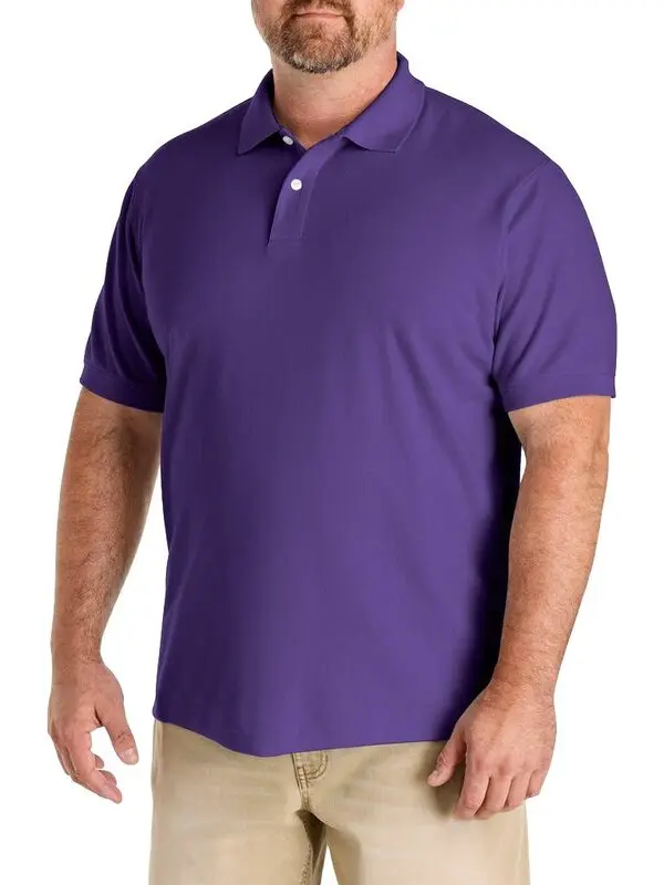 HARBOR BAY BY DXL Piqué Polo Shirt - Royal Purple
