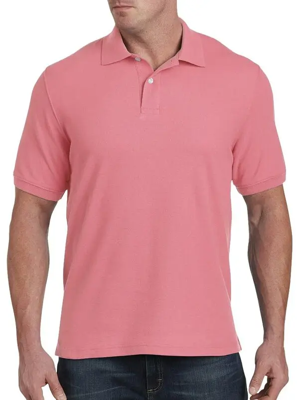 HARBOR BAY BY DXL Big & Tall Piqué Polo Shirt - Tea Rose