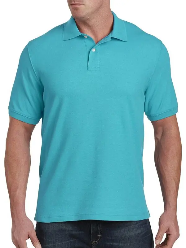 HARBOR BAY BY DXL Big & Tall Piqué Polo Shirt - Viridian Green