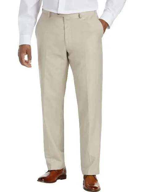 OAK HILL BY DXL Big & Tall Linen-blend Suit Pants - Flax