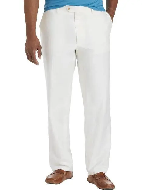 OAK HILL BY DXL Linen-blend Suit Pants - White