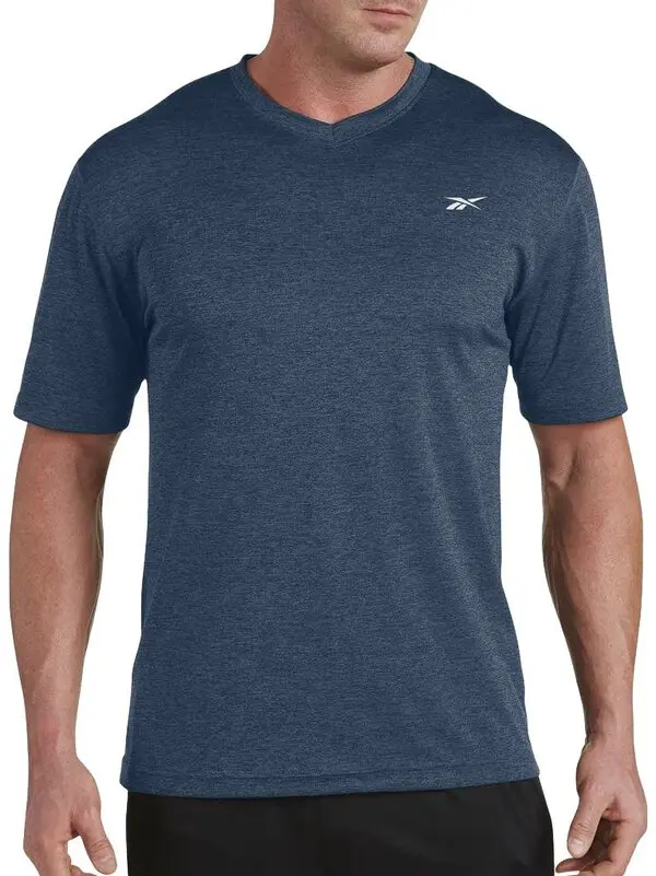 REEBOK Performance Mesh V-neck T-shirt - Navy Heather