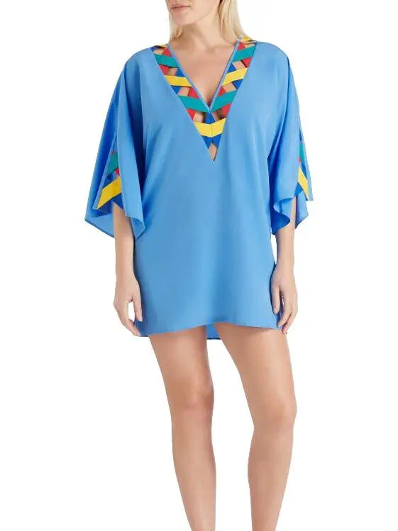 VALIMARE Mallorca Cross Bandage Cover-up Tunic - Blue