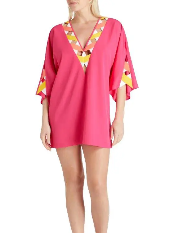 VALIMARE Mallorca Cross Bandage Cover-up Tunic - Fuscia