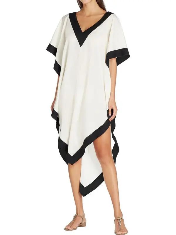 VALIMARE High-low Crepe De Chine Cover-up Dress - Off White
