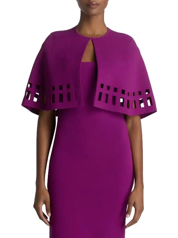 St. John Cutout Milano Knit Cape - Azalea