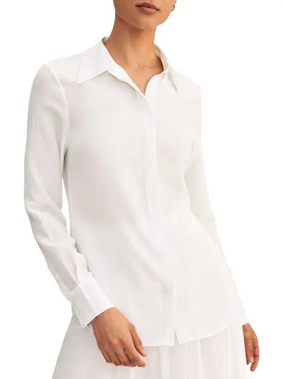 Lilysilk Classic Comfort Silk Shirt - Natural White