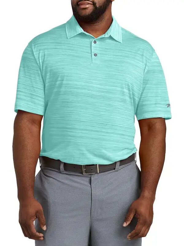 REEBOK Big & Tall Performance Space-dyed Polo Shirt - Ai Aqua