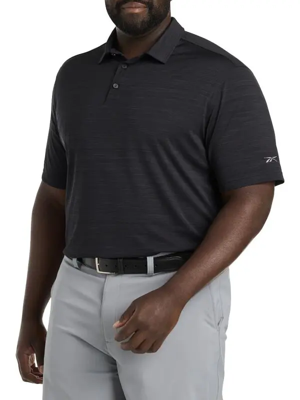 REEBOK Big & Tall Performance Space-dyed Polo Shirt - Black