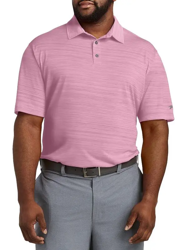 REEBOK Big & Tall Performance Space-dyed Polo Shirt - Dusty Rose