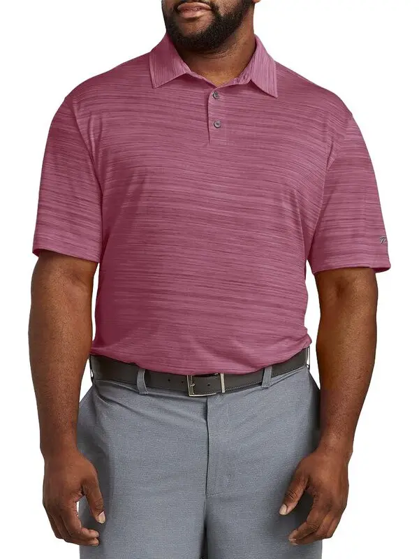 REEBOK Big & Tall Performance Space-dyed Polo Shirt - Studio Pink
