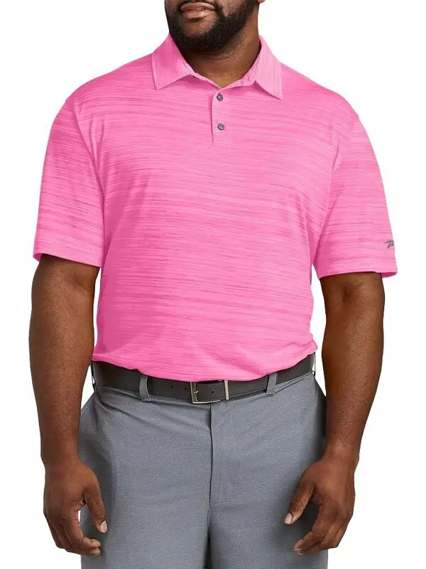 REEBOK Big & Tall Performance Space-dyed Polo Shirt - True Pink