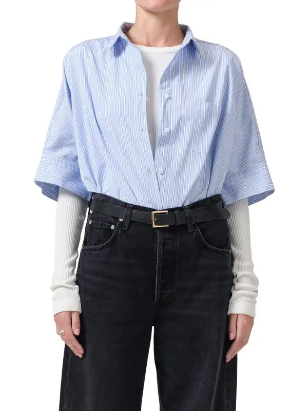 Citizens Of Humanity Claire Cotton Button-up Shirt - Melissani Stripe