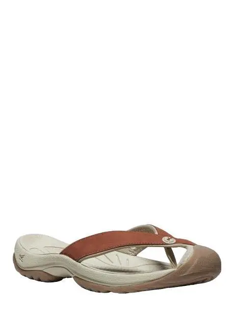 Keen Waimea Waterproof Leather Flip Flop - Sorrel Horse/ Plaza Taupe