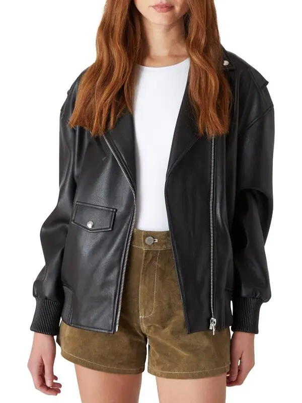 Blanknyc Faux Leather Moto Jacket - Night Moves