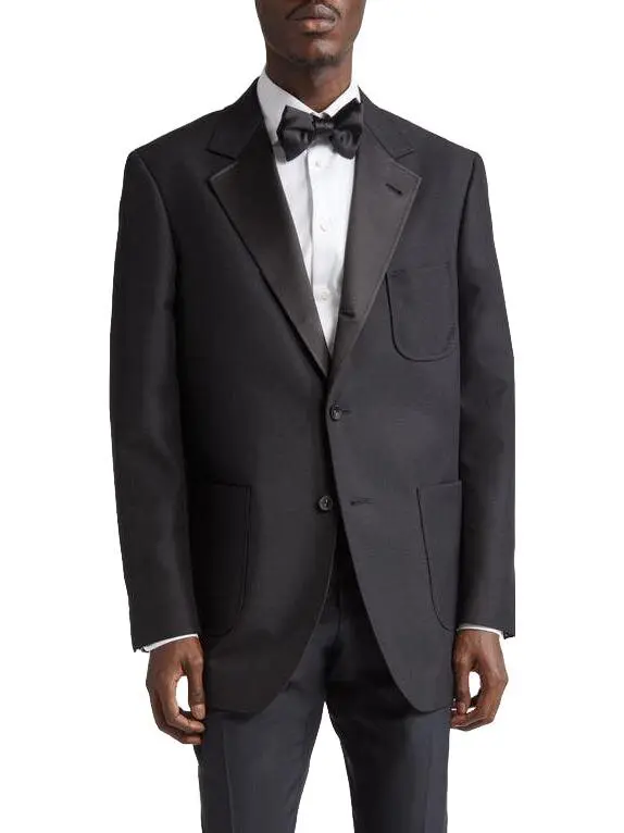 Thom Browne Unstructured Wool & Mohair Tuxedo Jacket - Black