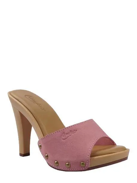 CANDIE'S Studded Slide Sandal - Pink Suede